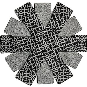 Pot and Pan Protectors for Stacking, Mosaic Design- Set of 12 in 3 Different Sizes, Cookware Protector/Dividers, Pan Separator Anti-Slip to Prevent Scratching or Marring When Stacking (Grey)