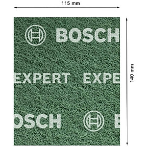 Bosch Professional 2x Expert N880 Fleece Pads (for Steel sheets, 115 x 140 mm, Grade Very fine A, Accessories Hand Sanding)