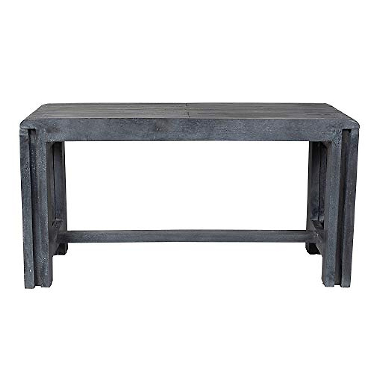 East at Main Bench, Extendable Bench Made of Solid Mango Wood, can Extend from 35" to 60" (Black)