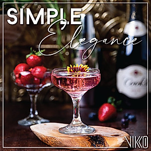 Vikko Cocktail Glasses Coupe Glass, Small Champagne Coupe Glasses, Manhattan Glasses For Cocktails, Classic Martini Glasses, Vintage Coupe Cocktail Glass, Sparkling Wine Saucers Set of 12-5.2 Oz