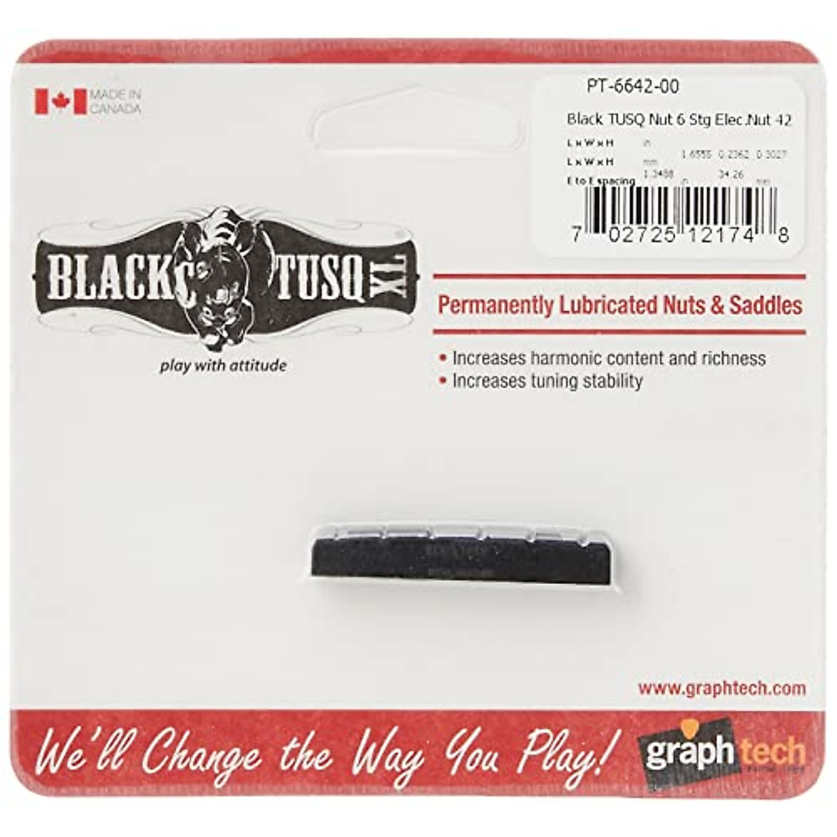 Graphtech Guitar Top Nut (PT-6642-00)