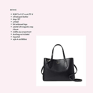 kate spade handbag purse Harper satchel in leather (Black)