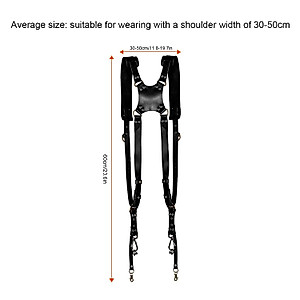 Kasla Camera Strap,Camera Straps for Photographers,Leather Dual Camera Strap for Two Two DSLR/SLR Cameras (Black)