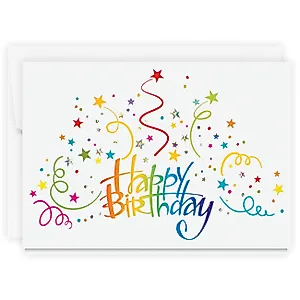 The Gallery Collection, 1 Count Card Pack, Birthday Card with Pearl Lined Envelope (Birthday Burst)