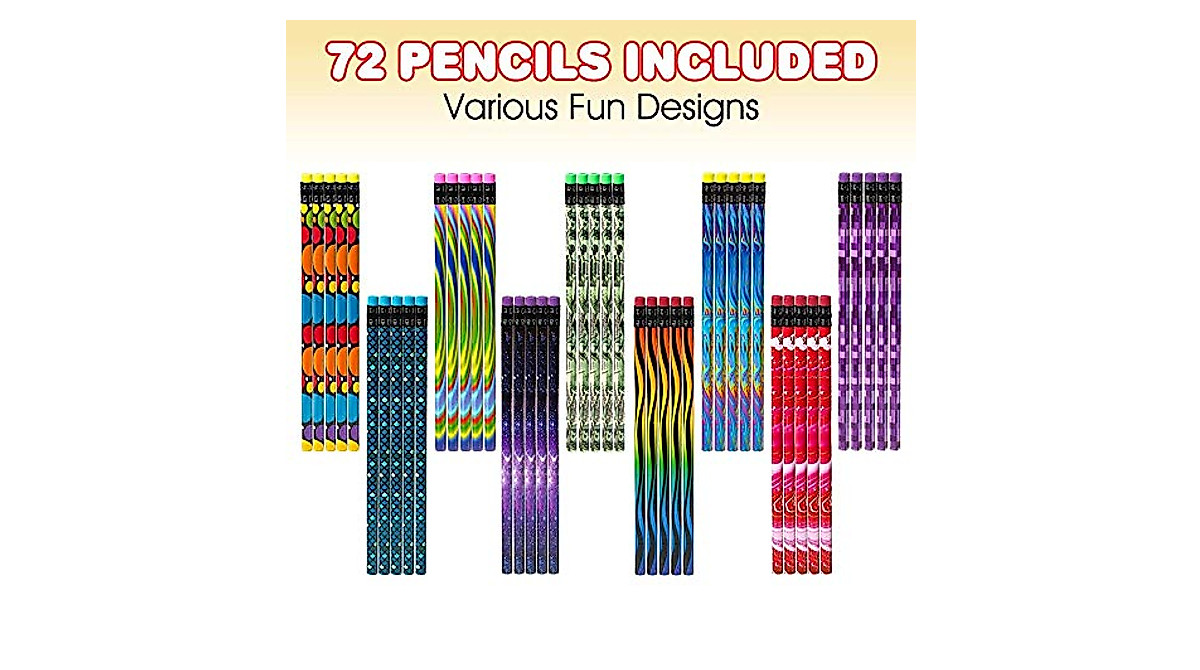 ArtCreativity 72 Pencils Assorted Designs for Kids & Classroom