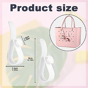 2pcs Hooks Accessories for Bogg Bags, Multifunctional Plastic Hooks for Bogg Bag Decordation Insert Charm Cutie Accessories Cup Holder Connector Keychains Masks Holder and Sunglasses Holder (White)