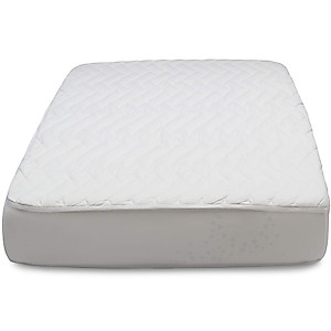 Beautyrest Kids Silver DualCool Technology Fitted Baby Crib Mattress Pad Cover | Waterproof | 52” x 28” | Machine Washable, White.