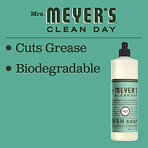 Mrs. Meyer's Liquid Dish Soap, Biodegradable Formula, Basil, 16 fl. oz - Pack of 3