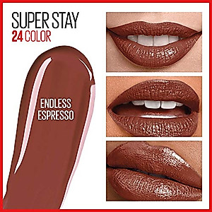 Maybelline Super Stay 24, 2-Step Liquid Lipstick Makeup, Long Lasting Highly Pigmented Color with Moisturizing Balm, Endless Espresso, Brown, 1 Count