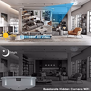 Hidden Camera Smoke Detector WiFi Spy Camera Hidden Cameras HD 1080P Wireless Small Nanny Cam with Night Vision and Motion Detection for Home Surveillance Security Cameras Indoor Wireless