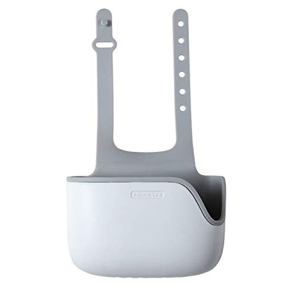 Kitchen Sink Caddy Sponge Holder, Double-deck Plastic Soap Holder Hanging Ajustable Strap Faucet Caddy with Drain Holes for Drying and Organizer