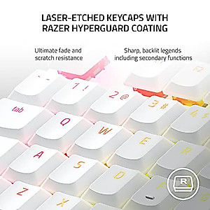 Razer DeathStalker V2 Pro TKL Wireless Gaming Keyboard: Low-Profile Optical Switches - Linear Red - HyperSpeed Wireless & Bluetooth 5.0-50 Hr Battery - Ultra-Durable Coated Keycaps - RGB - White