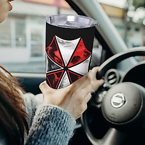 JIESAJ Resident Umbrella Evil Corp Symbol Insulated Tumbler 20oz Travel Cup For Man'S Womens Insulated Tumbler
