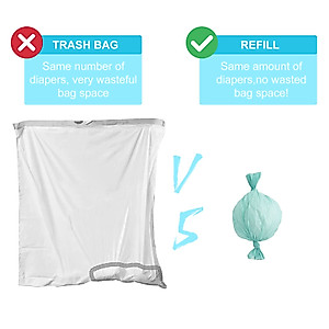 6 Pack Adult Diaper Liner Refills Compatible with Janibell Akord 280 Slim Model Adult Diaper System, Green, Lightly Scented