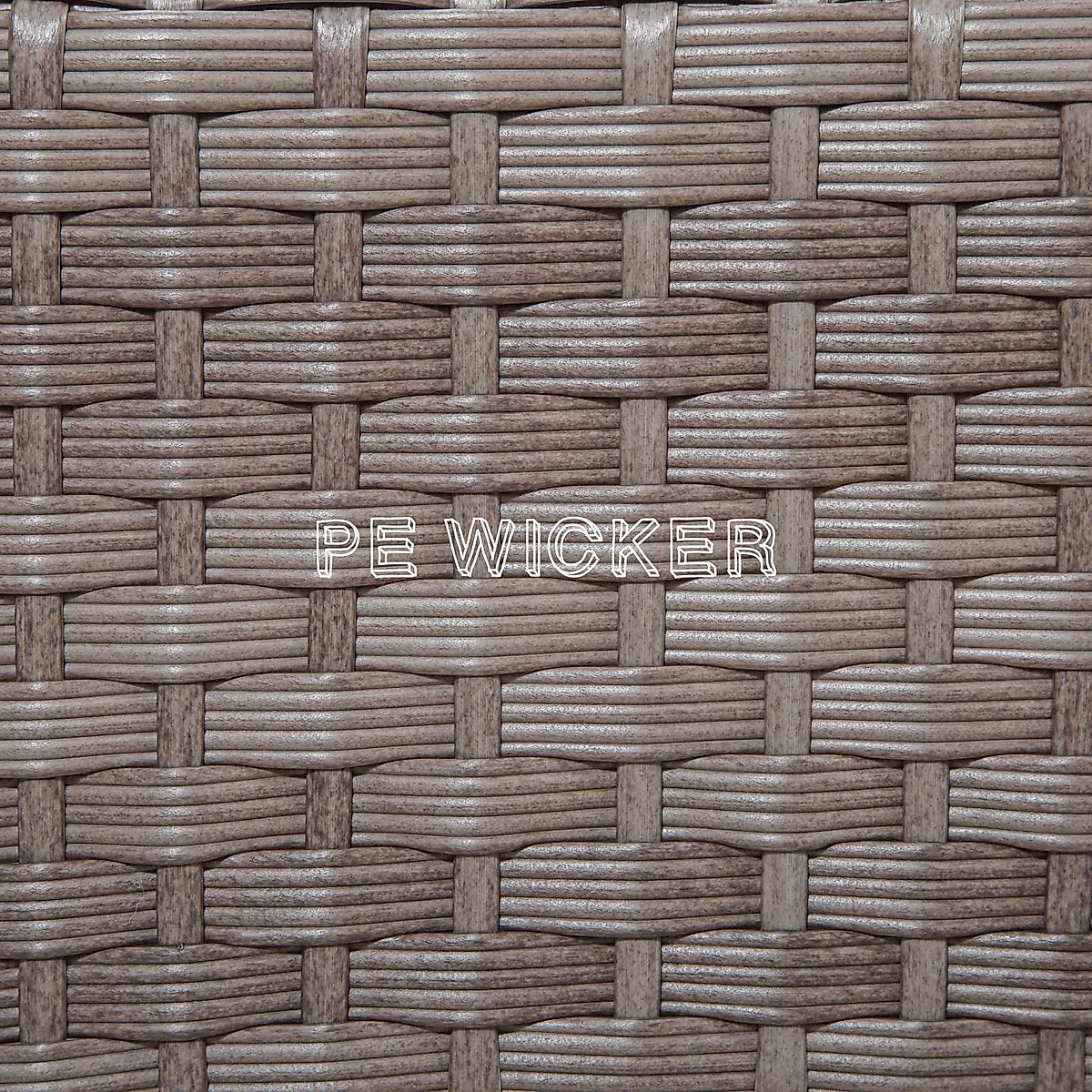 MeetLeisure Bistro Set 3 Piece Outdoor Patio Furniture, Wicker Swivel Rocking Chair Set with Matching Coffee Table & Premium Fabric Cushion(Mixed Grey/Beige)