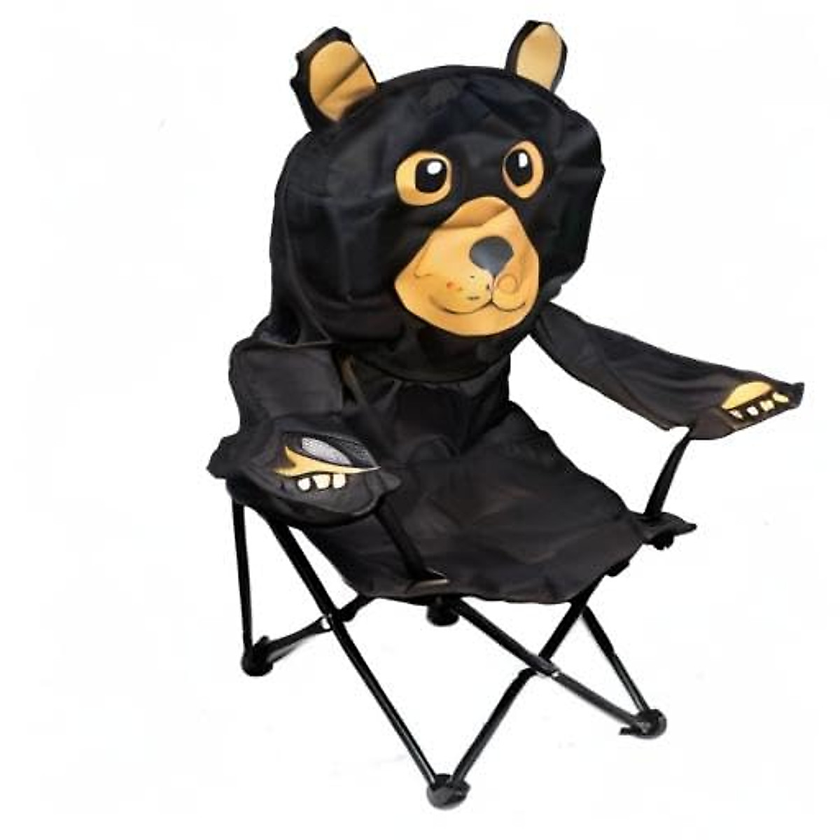 Wilcor Kids Folding Camp Chair with Cup Holder and Carry Bag - Black Bear