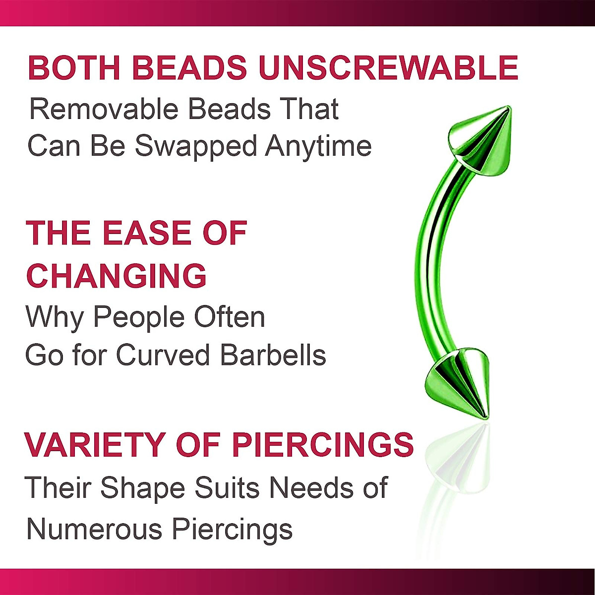 bodyjewellery 2pcs 16g Curved Piercing Bar Green Titanium Lip Rook Tragus Stud Bar Conch Eyebrow Earrings Cartilage Ring Helix CNCL