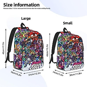 DHOUTSL Canvas Backpacks Friday Night Anime Funkin Laptop Backpack Unisex Multipurpose Double Shoulder Bag for Camping Travle Work Hiking Gifts