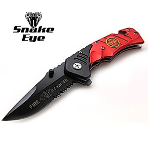 Snake Eye Tactical Two Tone Rescue Style Assisted Open Folding Pocket Knife Outdoors Hunting Camping Fishing (FD)