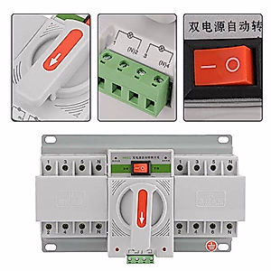 220V 63A Automatic Transfer Switch, Mini Intelligent Dual Electronic Power Circuit Breaker (4P)