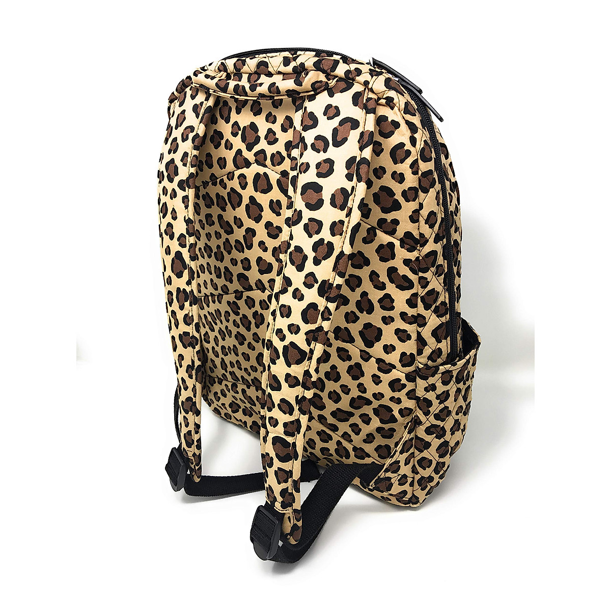 Vera Bradley Laptop Backpack (Updated Version) with Solid Color Interiors (Leopard with Black Interior)
