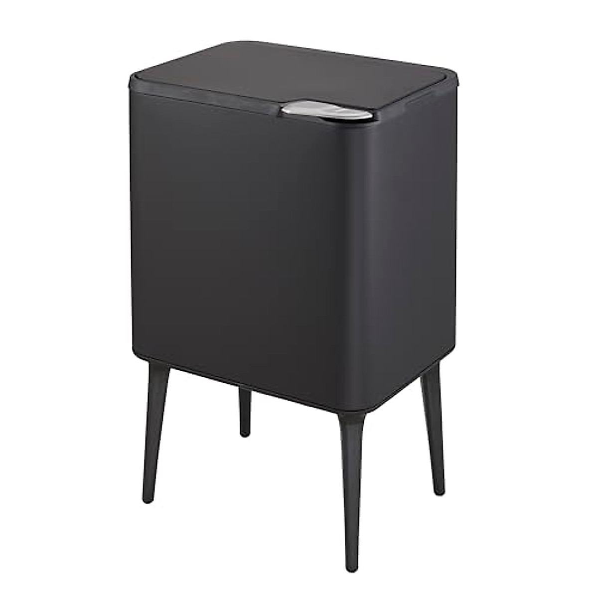Casa Andrea Milano 9.5-Gallon Tall Kitchen Trash Can with Long Legs Modern Style Waste Basket, Large Trash Can w/Pop Open Cover,Elevated Trash Bin, Apartment Essentials