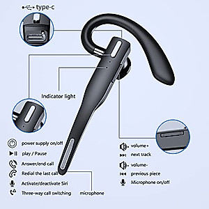 Wireless Bluetooth Earbuds with Noise Cancelling for Smart Phone/Android, LED Power Display Earphones with Wireless Charging Case, Waterproof Earhook Headphones with Mic for Gaming Sports Gym Gifts