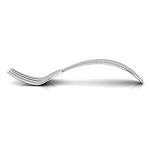 Krysaliis Sterling Silver Beaded Feeding Baby Spoon - Premium Quality Food Grade Standard .925 Solid Sterling Silver Spoon - Engravable Gift For Baby with a Beautiful Gift Box