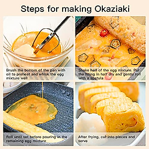 RUNHU Frying Pan, Granite Nonstick Omelet Pan, Durable Egg Pan, PFOA Free, Square Skillet Suitable for Gas Stove & Induction Cookware, 9 x 9.4 inch