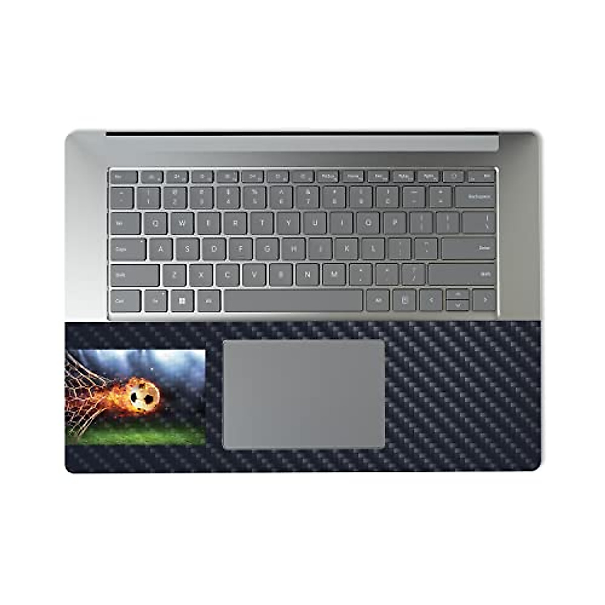 MightySkins Carbon Fiber Skin Compatible with Microsoft Surface Laptop 5 15” Full Wrap Kit - Flaming Soccer Ball | Protective, Durable Textured Carbon Fiber Finish | Easy to Apply | Made in The USA
