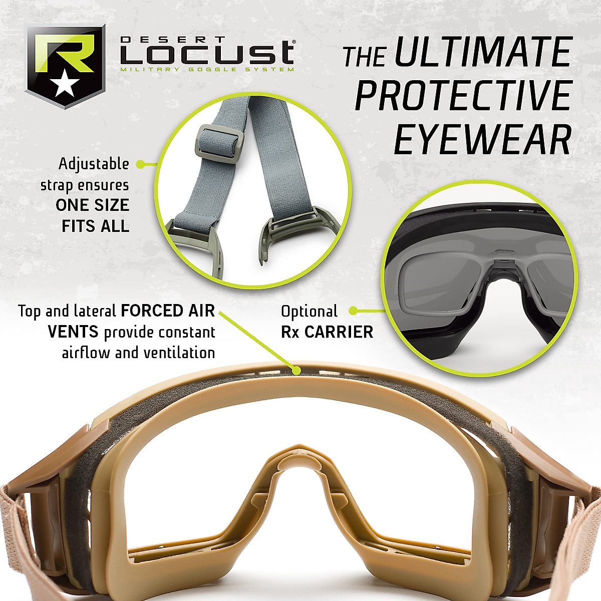 Revision Desert Locust Military Goggles Basic Kit – Clear Lens, Black Frame, One Size – Anti Fog Eye Protection Ballistic Goggles – Made in USA