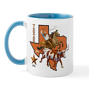 CafePress Texas Cowboy & Longhorn Mug Ceramic Coffee Mug, Tea Cup 11 oz