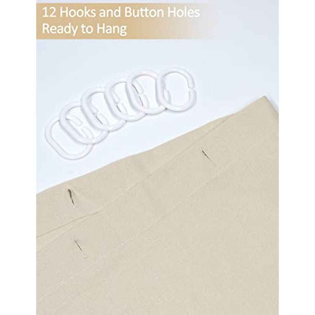 SUMGAR Cotton Shower Curtain Boho Farmhouse Shower Curtains for Bathroom with Tassels & Jacquard Striped Window, Beige Fabric Fringe Shower Curtain Set with Hooks, 72" x 72"