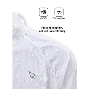 BALEAF Men's Cycling Windbreaker Jackets Lightweight Windproof Packable Pockets Reflective Water-resistant UPF40+ All Weather White L