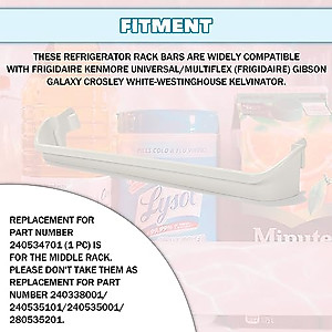 Kojem Refrigerator Door Shelf Compatible with Frigidaire Kenmore Refrigerator Rack Bar Replace for 240534701