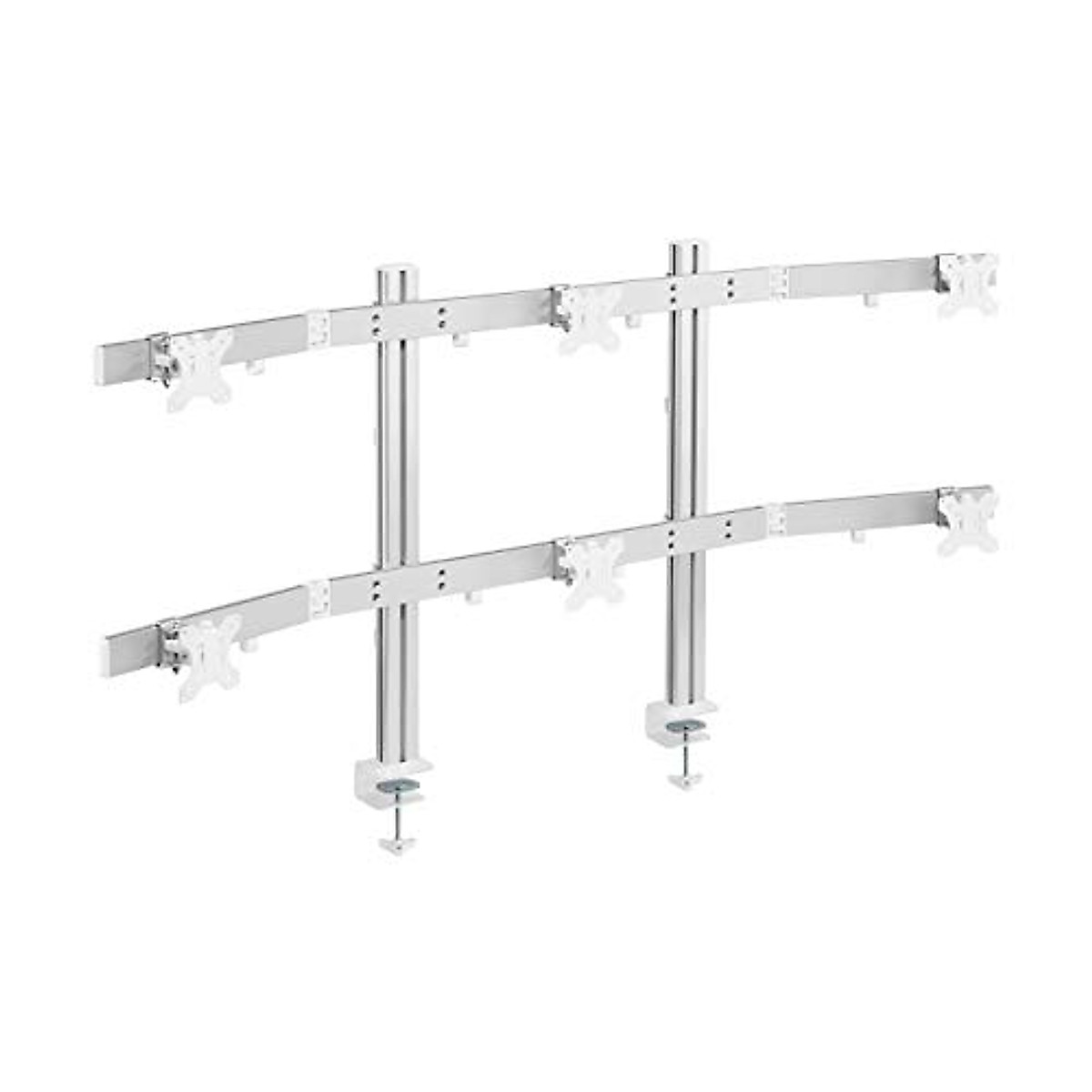 TechOrbits Hex Monitor Stand - Six Screens Heavy Duty Aluminum Monitor Arms - 6 Monitor Premium Mount