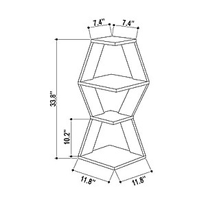 Ada Home Decor Caldwell Modern Burgundy Wall Shelf 33.86'' H x 11.81'' W x 11.81'' D / Wall Storage / Shelving Unit