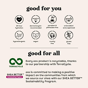 eos Shea Better Shaving Cream- Lavender, Women's Shave Cream, Skin Care, Doubles as an In-Shower Lotion, 24-Hour Hydration, 7 fl oz, 3-Pack