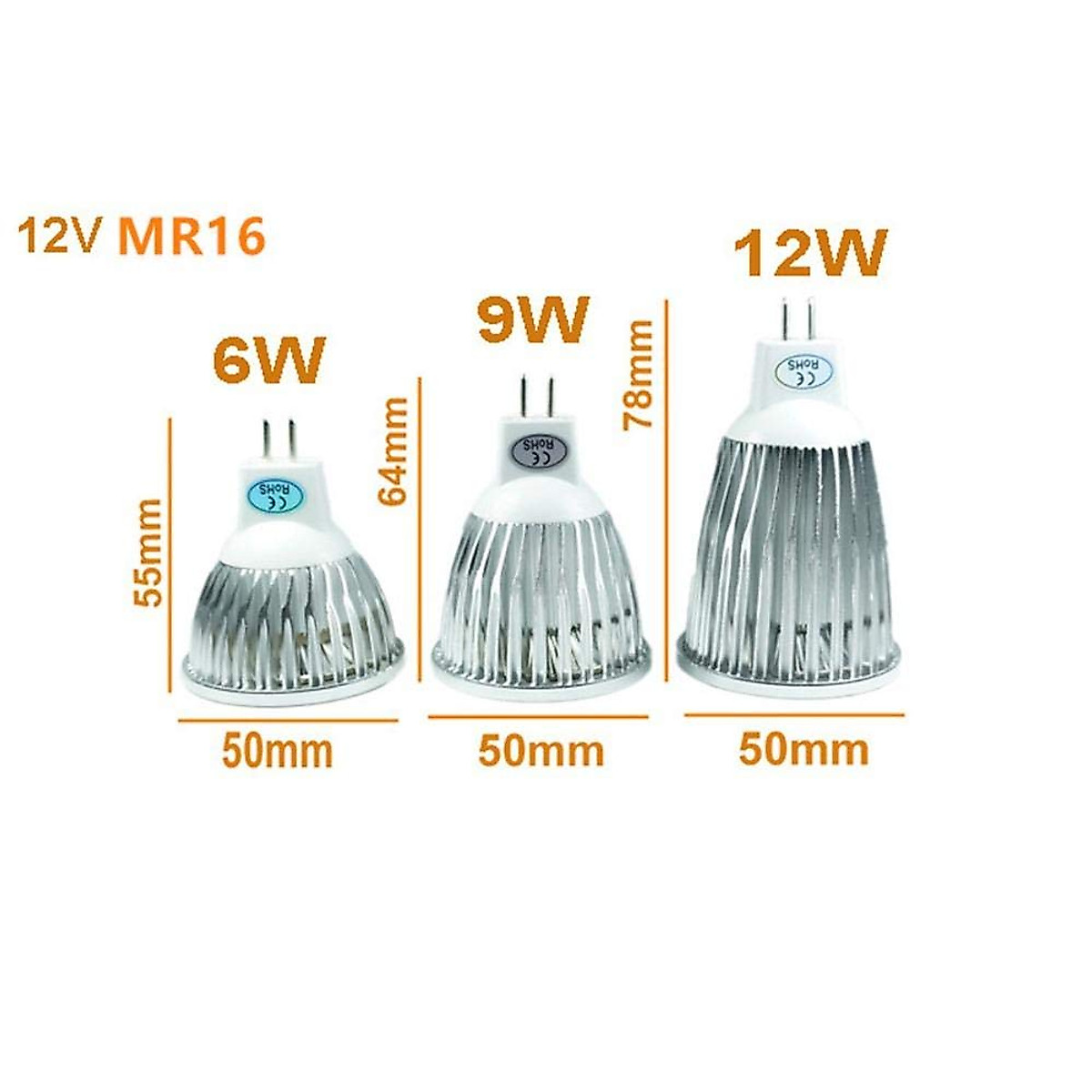 Halogen Light Bulb High Power Led Mr16 Gu5.3 Cob 6 W 9 W 12 W Dimbar Led Cob Headlight Cool Wit Mr 16 12V Bulb Lamp Gu 5 3 220V-Cold White_Gu10 12W 220V