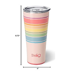 Swig Life 32oz Insulated Tumbler, Travel Coffee Tumbler with Lid, Cup Holder Friendly Travel Coffee Mug, Stainless Steel Thermos (Good Vibrations)