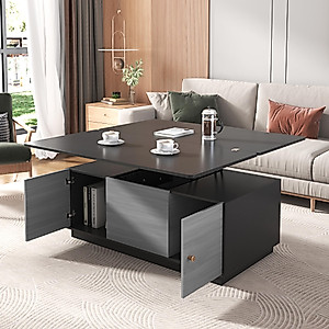 Lift Top Coffee Table with Storage Extendable Desktop, Perfect for Living Room