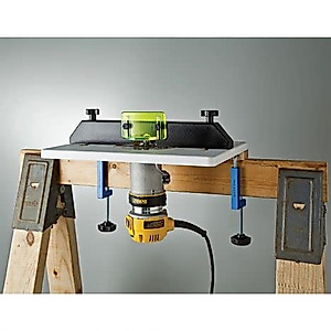 Rockler Trim Router Table – Adjustable Table Router - Best Router Table w/Pre-Drilled Holes on Back - Router Table w/High-Visibility Bit Guard, 1/4" Thick Acrylic Base – Router Tools for Woodworking
