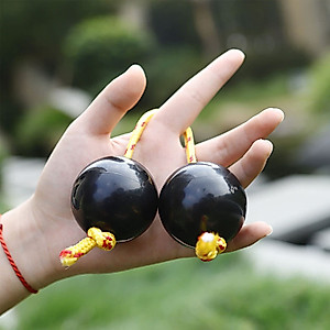 alievoke Aslatuas Rhythmic Ball Double Gourd Polyrhythmic Percussion Kashaka Instrument ABS Hand Shaker Balls Kashaka Instrument Musical Fingertip Ball Drum Ball (Blue)