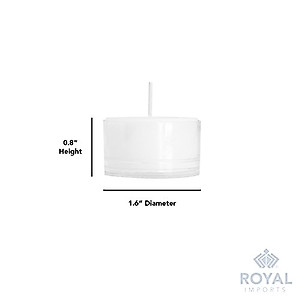 Royal Imports Tea Light Candles, Clear Plastic Cup Unscented TeaLights, 8 Hours Long Burn Time for Wedding, Holiday, Birthday, Parties, Home Decor, 100 Pack