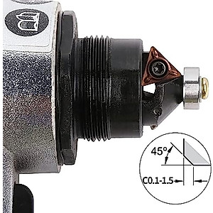 YKLP Mini Pneumatic Chamfering Machine, Portable Handheld 45 Degree Arc Air Beveling Machine with 1/4 Inch Air Inlet for Trimming and Deburring