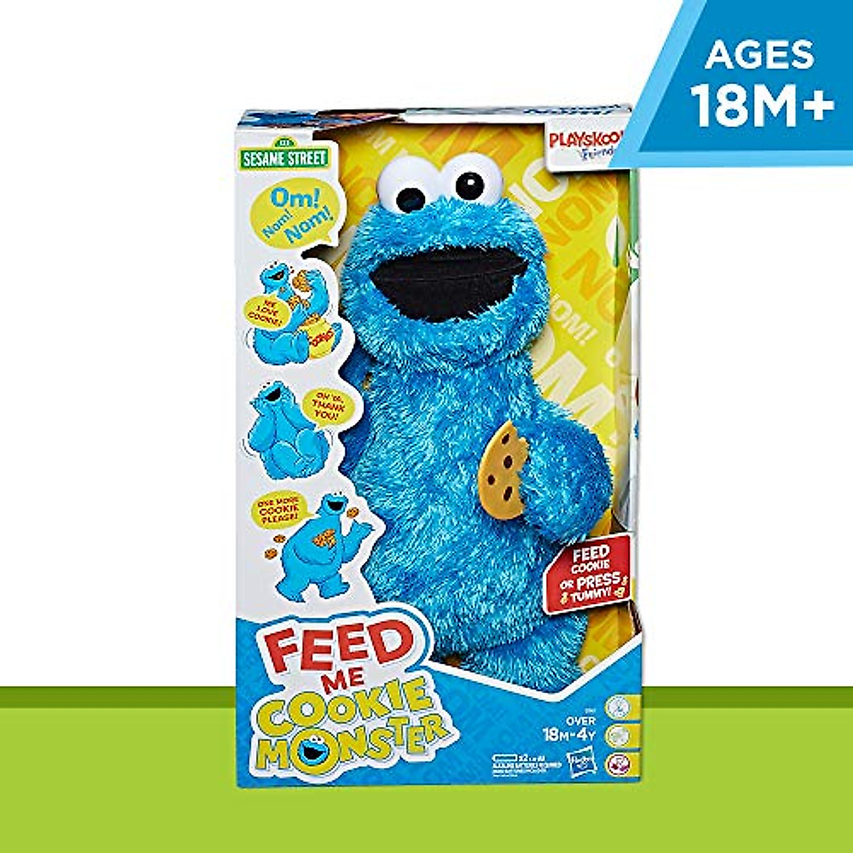 Sesame Street Feed Me Cookie Monster Plush: Interactive 13 Inch Cookie Monster, Says Silly Phrases, Belly Laughs, Toy for Kids 18 Months Old and Up