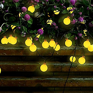 Kiosbibi Outdoor String Lights, 35.6ft 60LED Solar String Lights Outdoor Waterproof IP65, 8 Lighting Modes LED String Lights for Garden Yard Porch Wedding Party Patio Decor Christmas Gifts