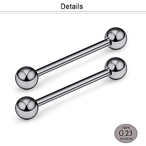 Dyknasz Grade 23 Titanium Externally Threaded Nipple Shield Barbell Ring Bar Body Piercing Jewelry for Women Men 14G 16mm 5/8 inch