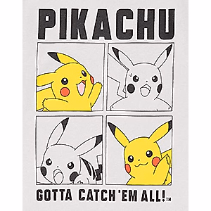 Pokemon T-Shirt Boys Kids Skater Clothes Grey Pikachu Game Top 7-8 Years