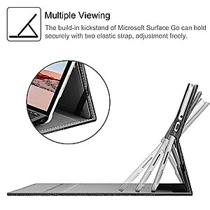 Fintie Protective Case for Microsoft Surface Go 3 2021 / Surface Go 2 2020 / Surface Go 2018 - Multi-Angle Portfolio Business Cover with Pocket, Compatible with Type Cover Keyboard (Gray)